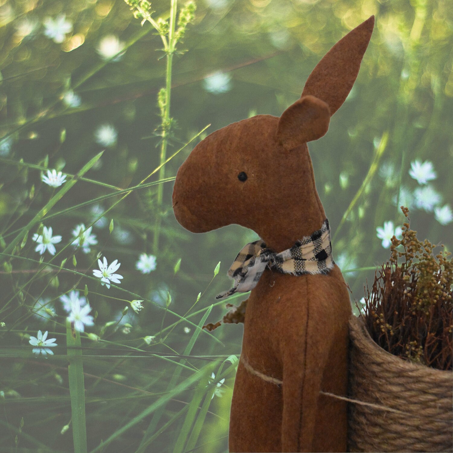 NEW!!!! Primitive Farmhouse Spring Rabbit With Jute Bucket Digital ...