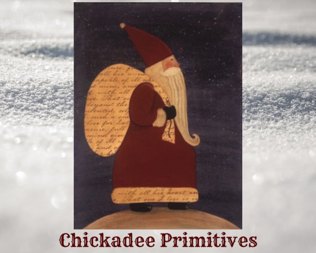 Primitive Folk Art Santa Painting Pattern Fail-proof Pattern by ...