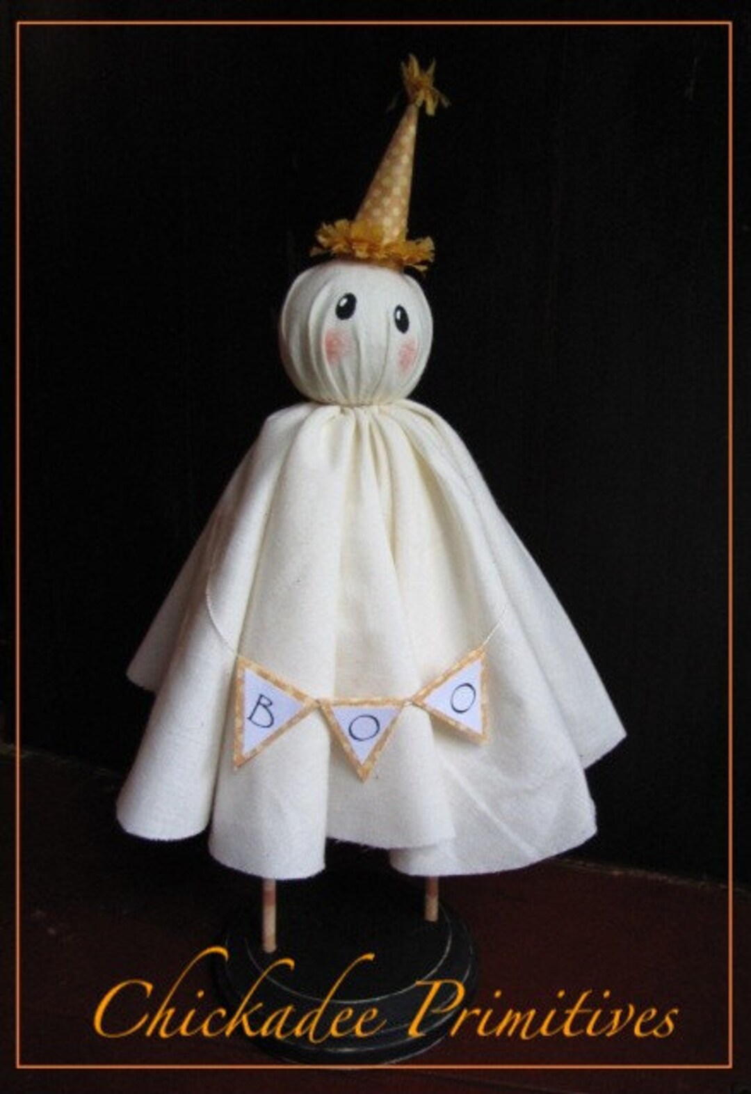 Primitive Cottage Farmhouse Halloween Ghost Pattern by Chickadee ...