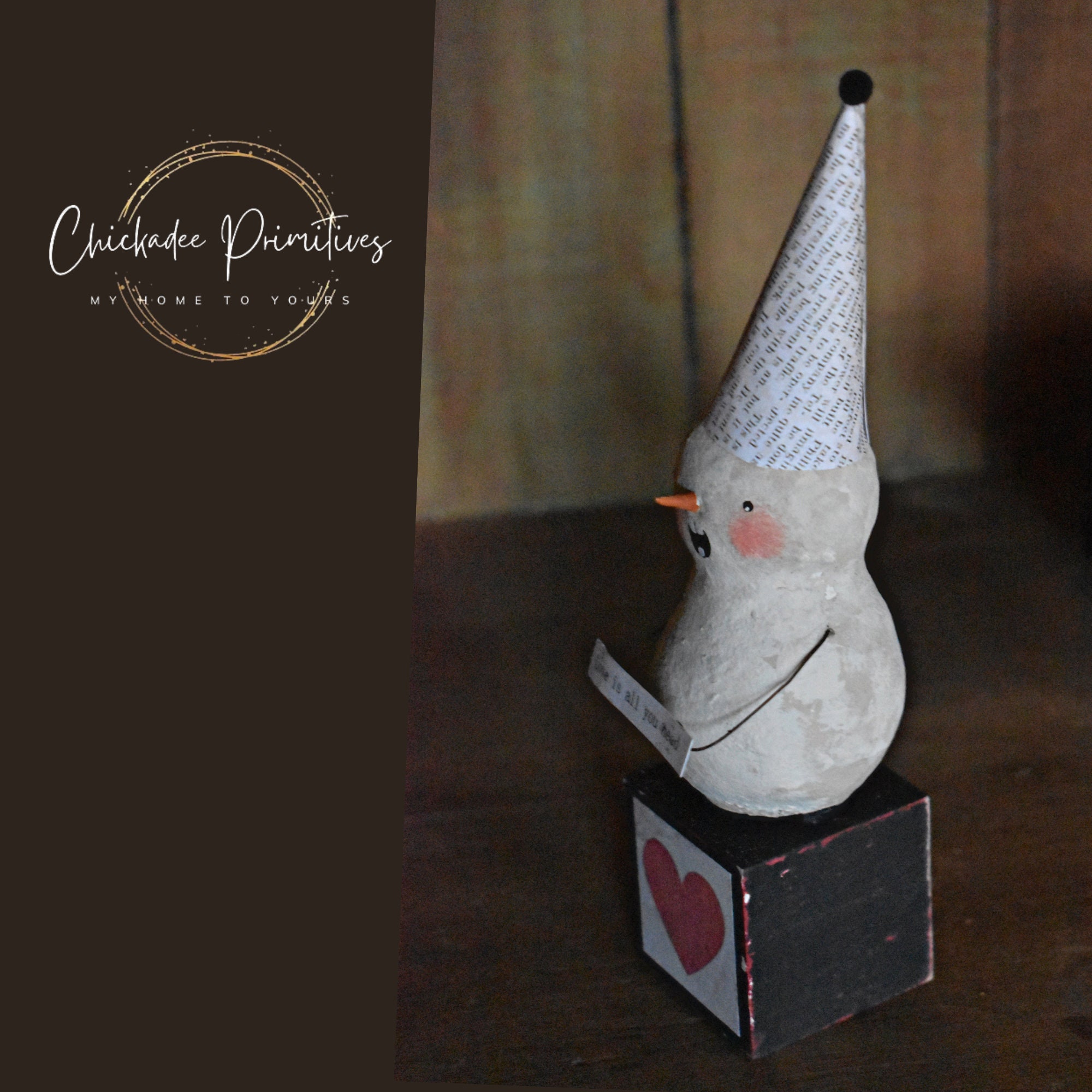 Clay Valentine Snowman Assemblage Tutorial by Chickadee Primitives PDF ...