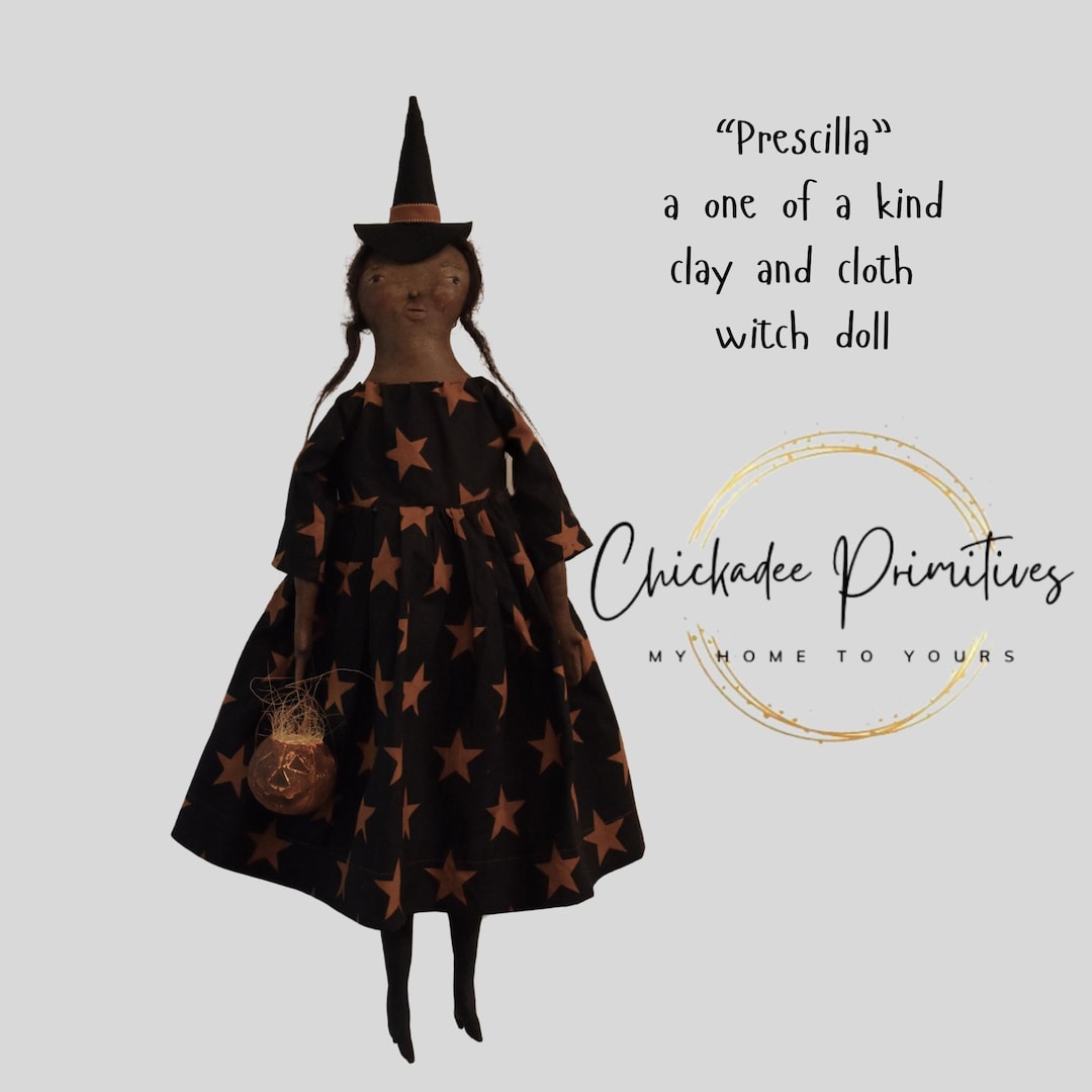 Primitive Fall Witch Doll Clay and Cloth for Beginners PATTERN Pdf ONLY ...