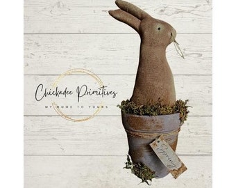 Primitive Farmhouse Bunny Digital Pattern Spring Rabbit Make Do by ...