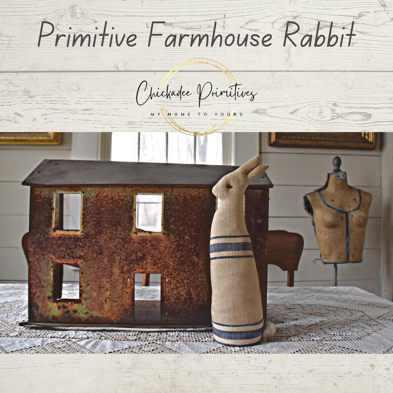Primitive Farmhouse Spring Rabbit Digital Pattern by Chickadee ...