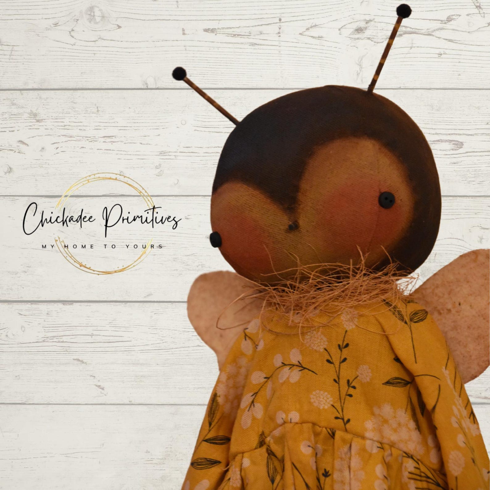Primitive Summer Farmhouse Honey Bee Doll Pattern by Chickadee ...