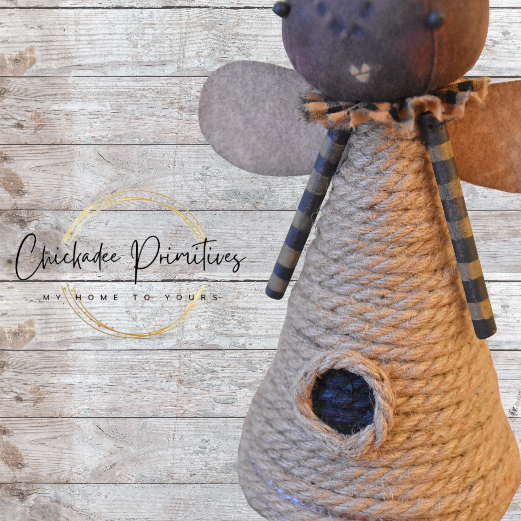 Primitive Spring Bee Skep Rustic Farmhouse Bumblebee Doll by Chickadee ...