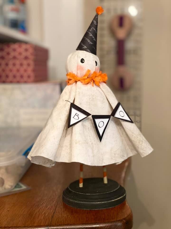 Primitive Cottage Farmhouse Halloween Ghost Pattern by Chickadee ...