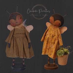 Primitive Summer Farmhouse Honey Bee Doll Pattern by Chickadee Primitives - Etsy