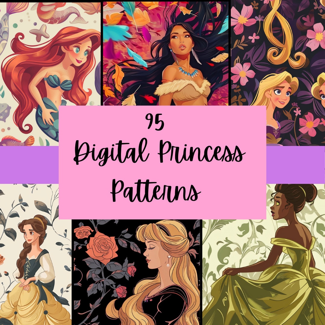 SEAMLESS PATTERN, Princess, Princess Paper ,princess Digital Paper ...