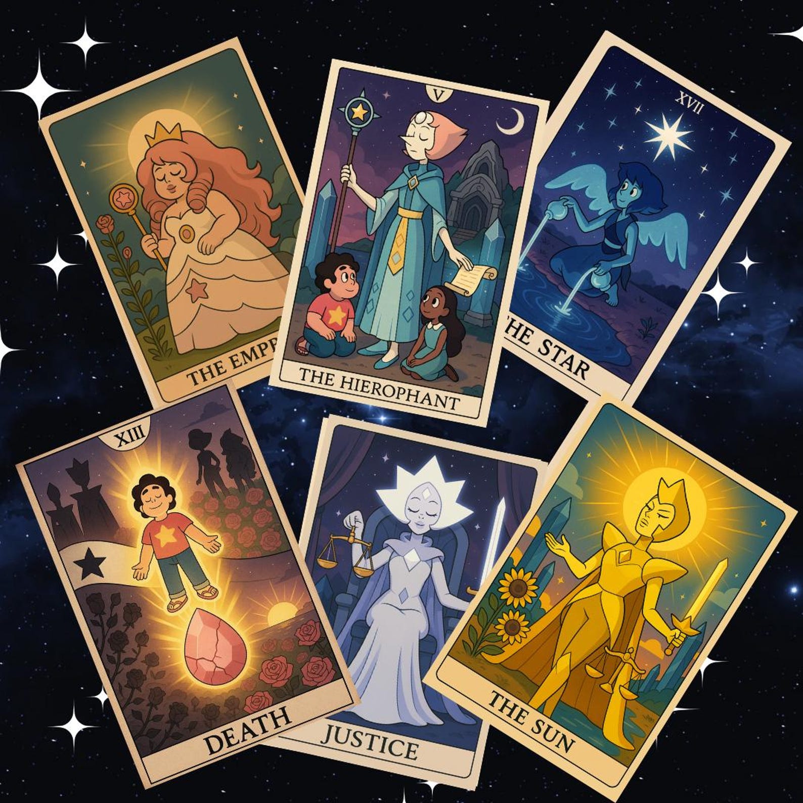78 Cards Unofficial Steven Universe Tarot Deck, Tarot Cards, Printable ...