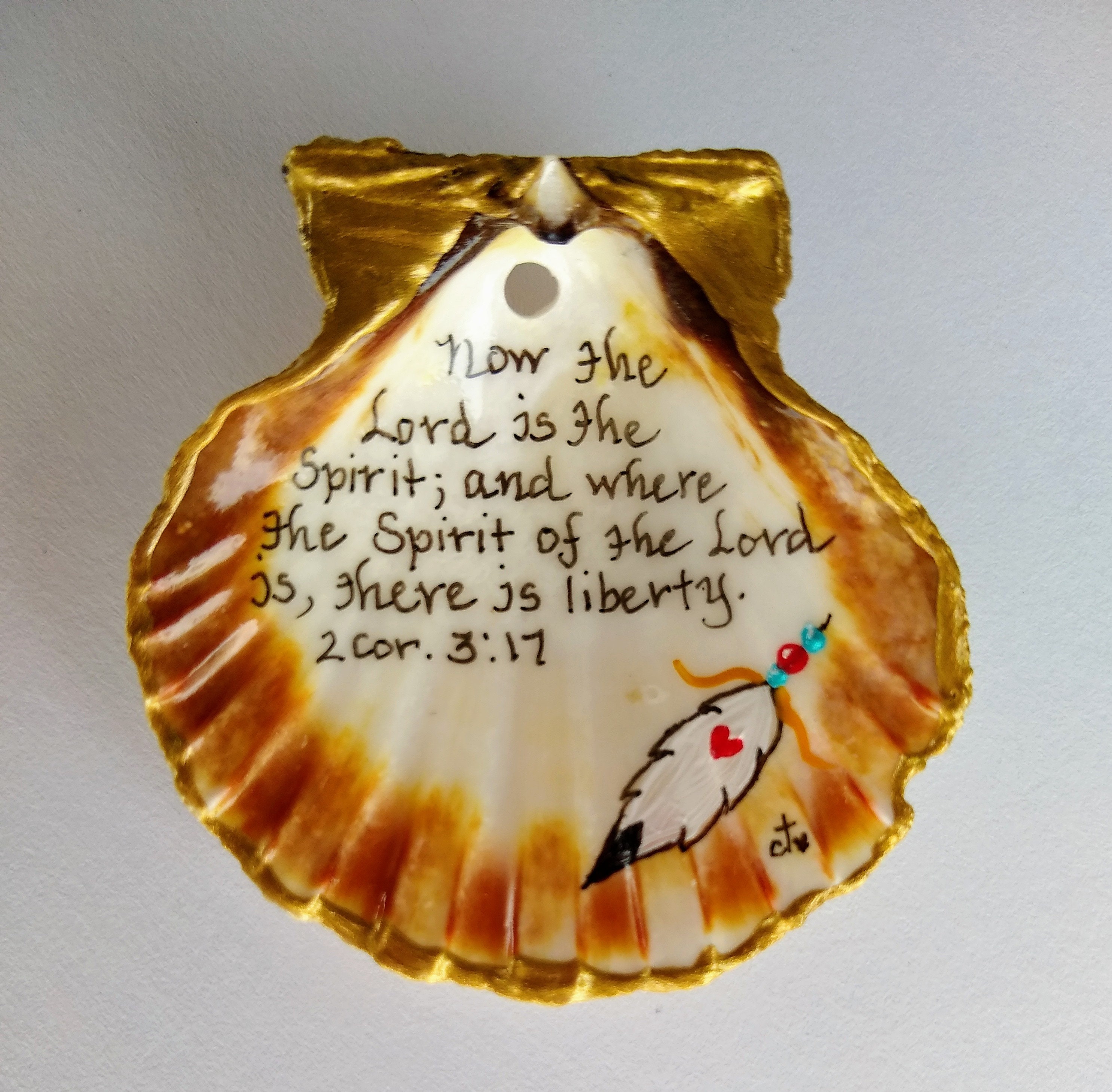 Set of 4 Painted Shells With Scripture Lighthouse Painting | Etsy