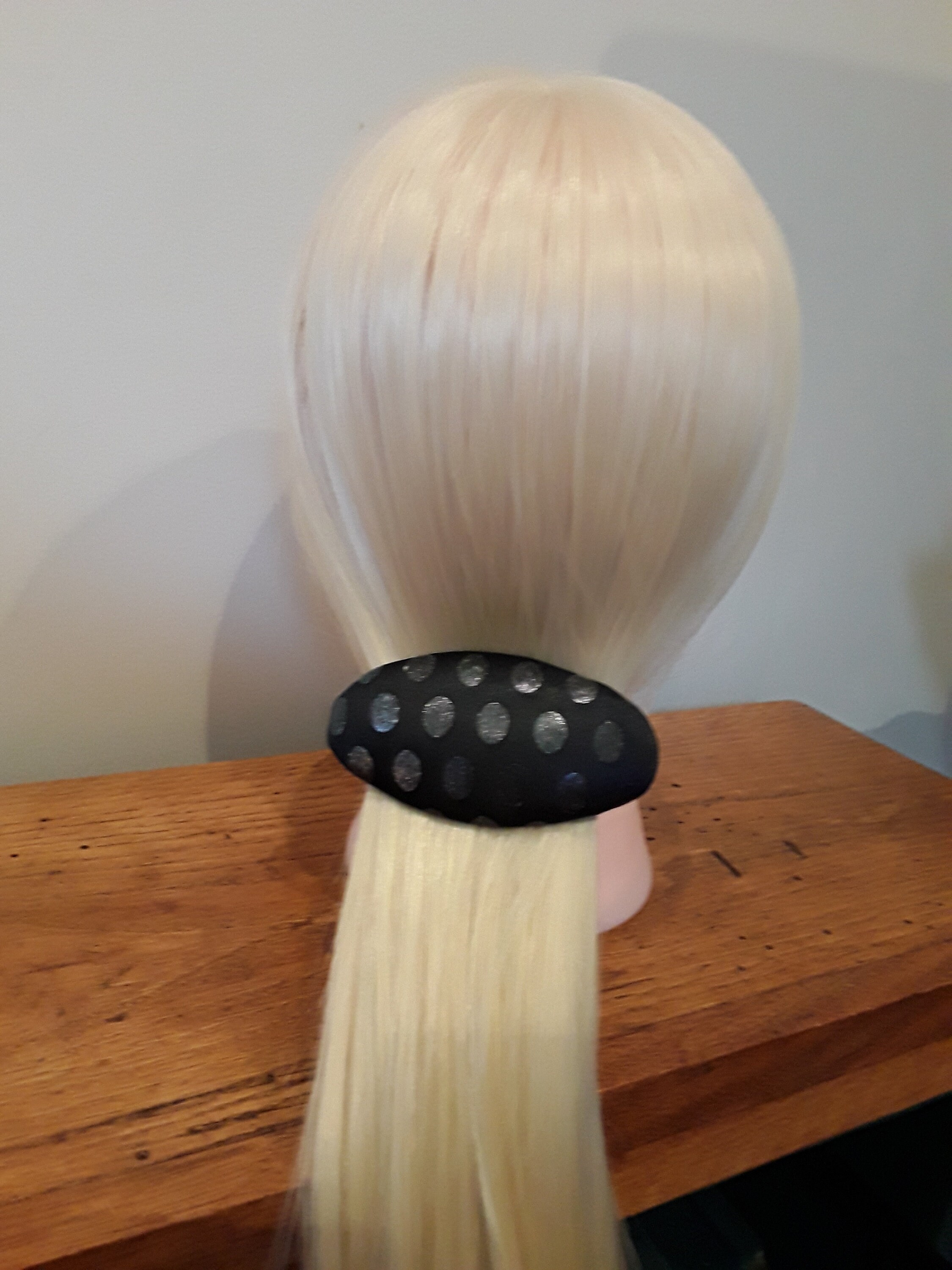 Vintage 90s Hair Clip 80s Polka Dot Black Shiny Gray - Etsy UK