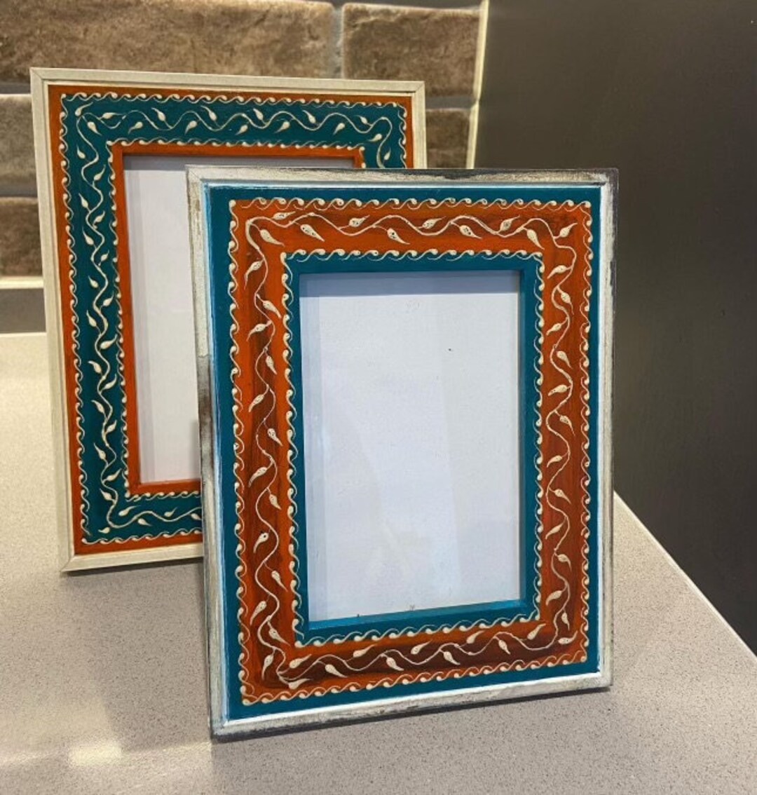 Hand Painted Boho Frame Indian Photo Frame Indian Homeware Unique Home ...