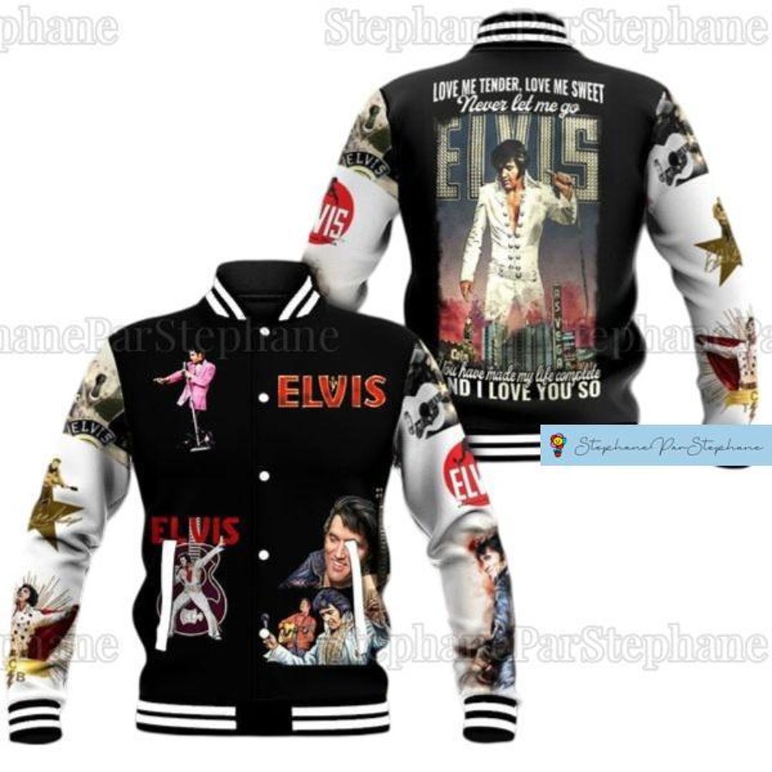 Retro Elvis Presley Jacket, Elvis Presley Baseball Jacket, Elvis King ...