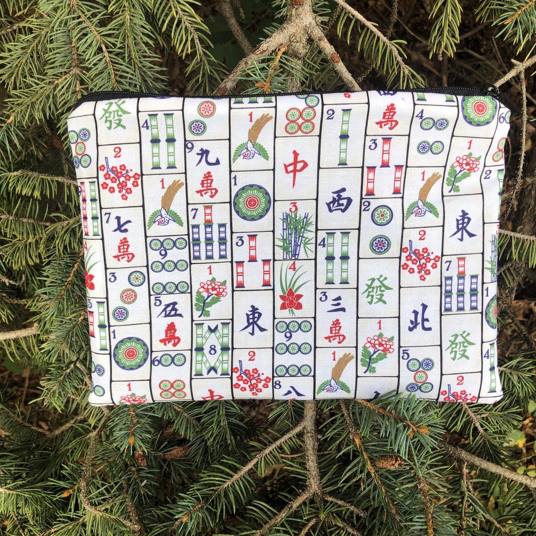 Mahjong Card and Coin Purse, Mahjong Tiles on Cream, the Slide - Etsy