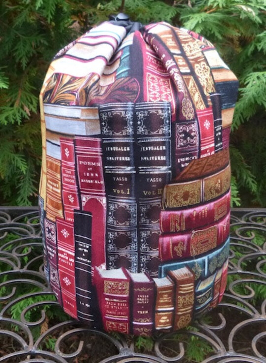 Books Drawstring Bag, WIP Bag, Knitting Project Bag, Classic Books ...