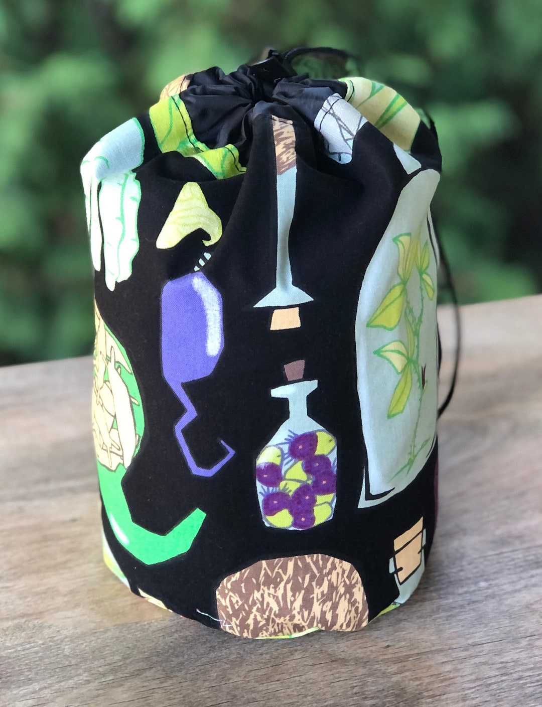 Spooky Knitting or Crochet Project Bag, WIP Bag, Drawstring Bag ...