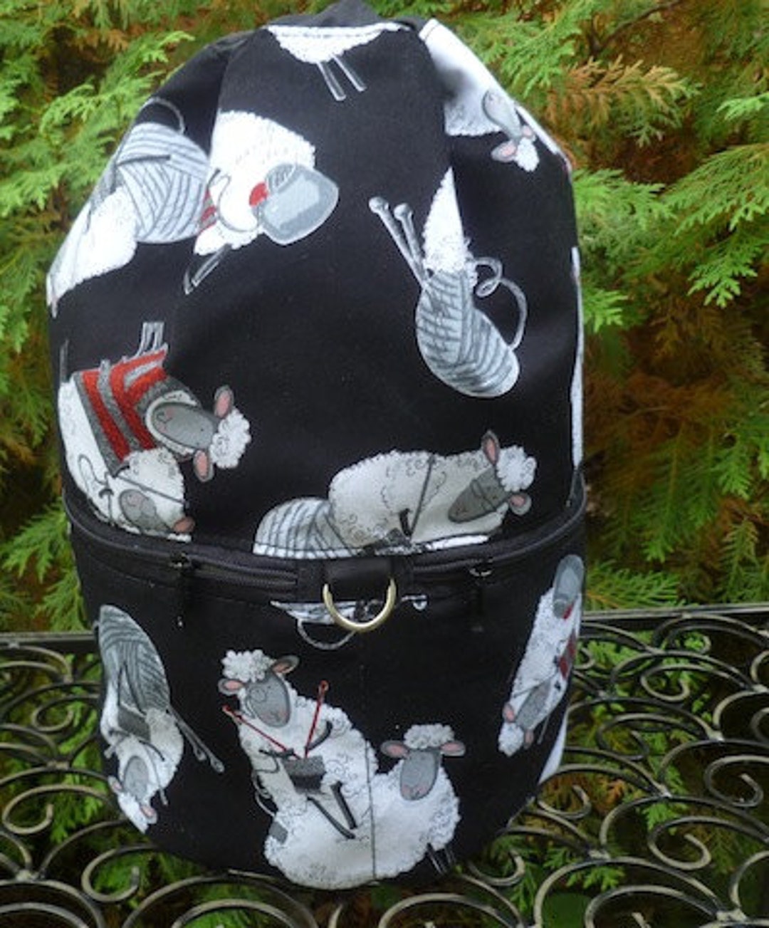 Large Knitting Bag With Sheep, Wip Bag, Knitting in Public Bag, Large ...