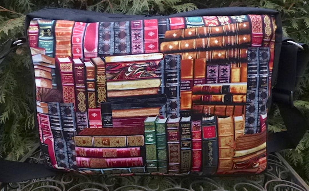 Books Zippered Crossbody or Shoulder Bag Tote, Classic Books, Medium ...