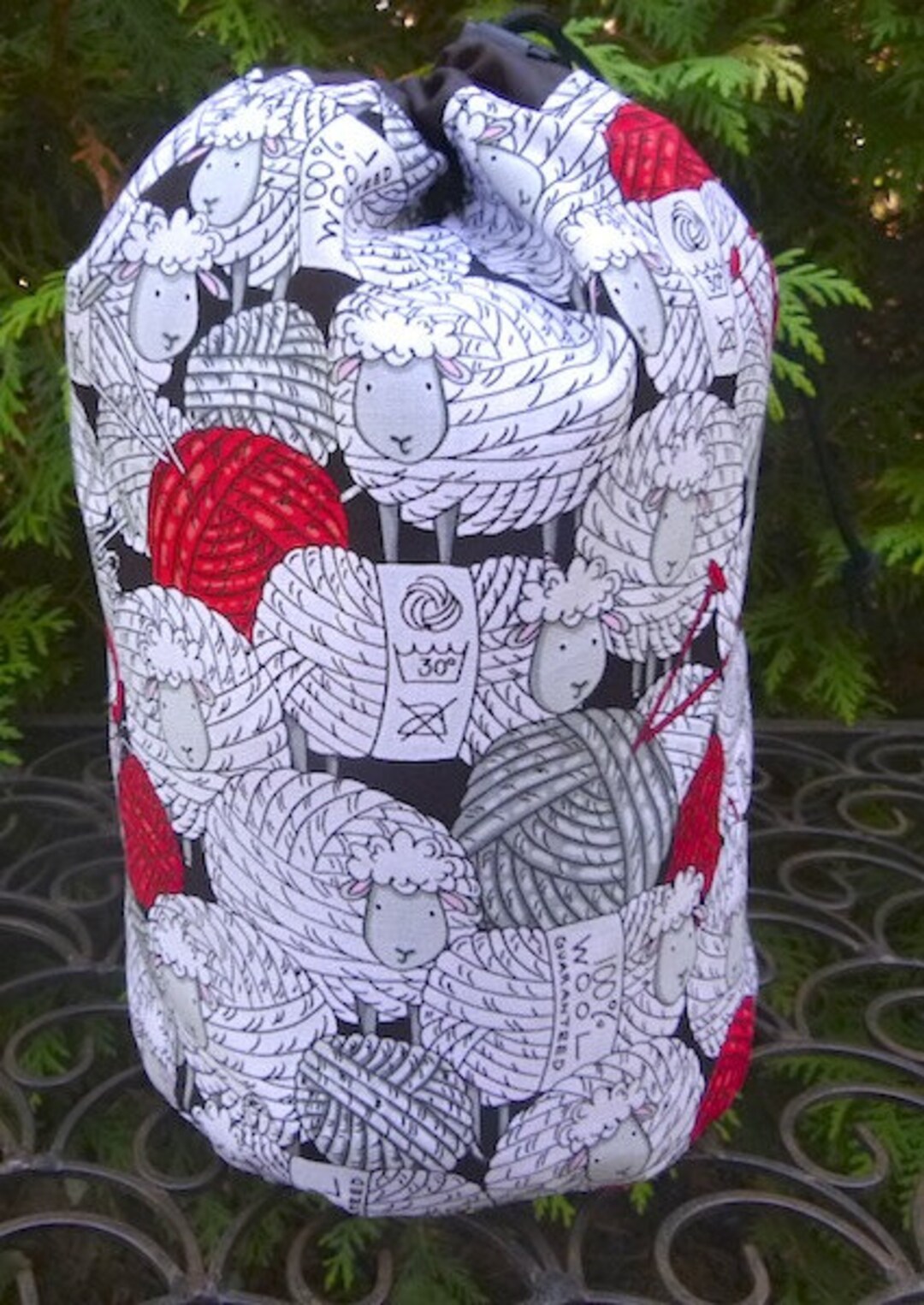 Sheep Knitting Project Bag, WIP Bag, Knitting Project Bag, Skeins of ...