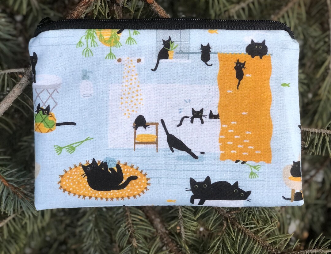 Black Cats Small Multi-use Zippered Bag, Deck of Cards Pouch, Notions ...
