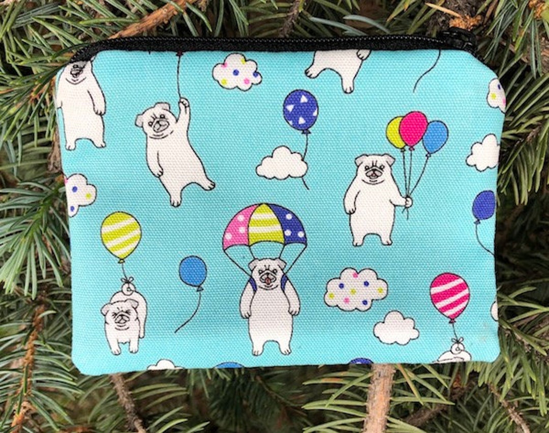 Pugs and Balloons Coin Purse Credit Card Pouch Stitch Marker - Etsy UK