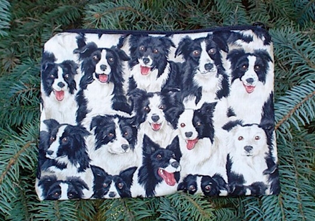 Border Collie Zippered Bag for Makeup or Accessories, a Multi Use ...