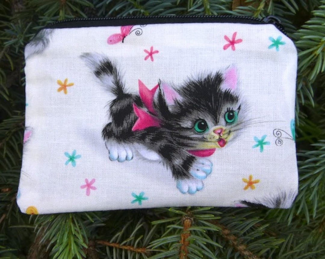 Cat Coin Purse, Gift Card Pouch, Credit Card Pouch,stitch Marker Case ...