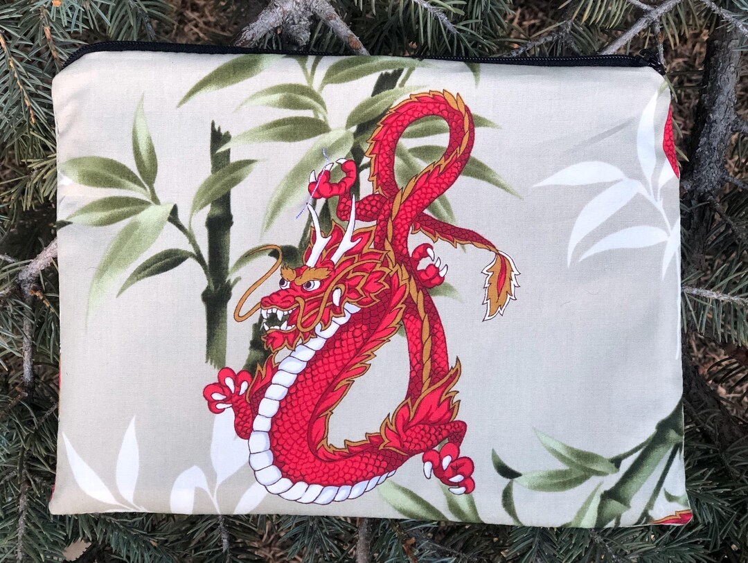 Red Asian Dragons Mahjongg Card and Coin Purse With Inside Zippered ...