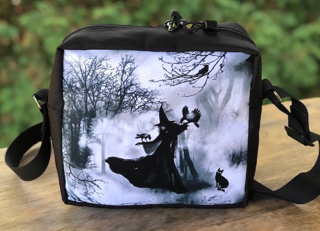 Witch Shoulder Bag, Zippered Crossbody Bag With Pockets, Witches ...