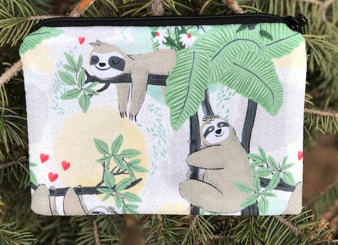 Sloth Small Multi-use Zippered Bag, Reusable Gift Pouch, Purse ...