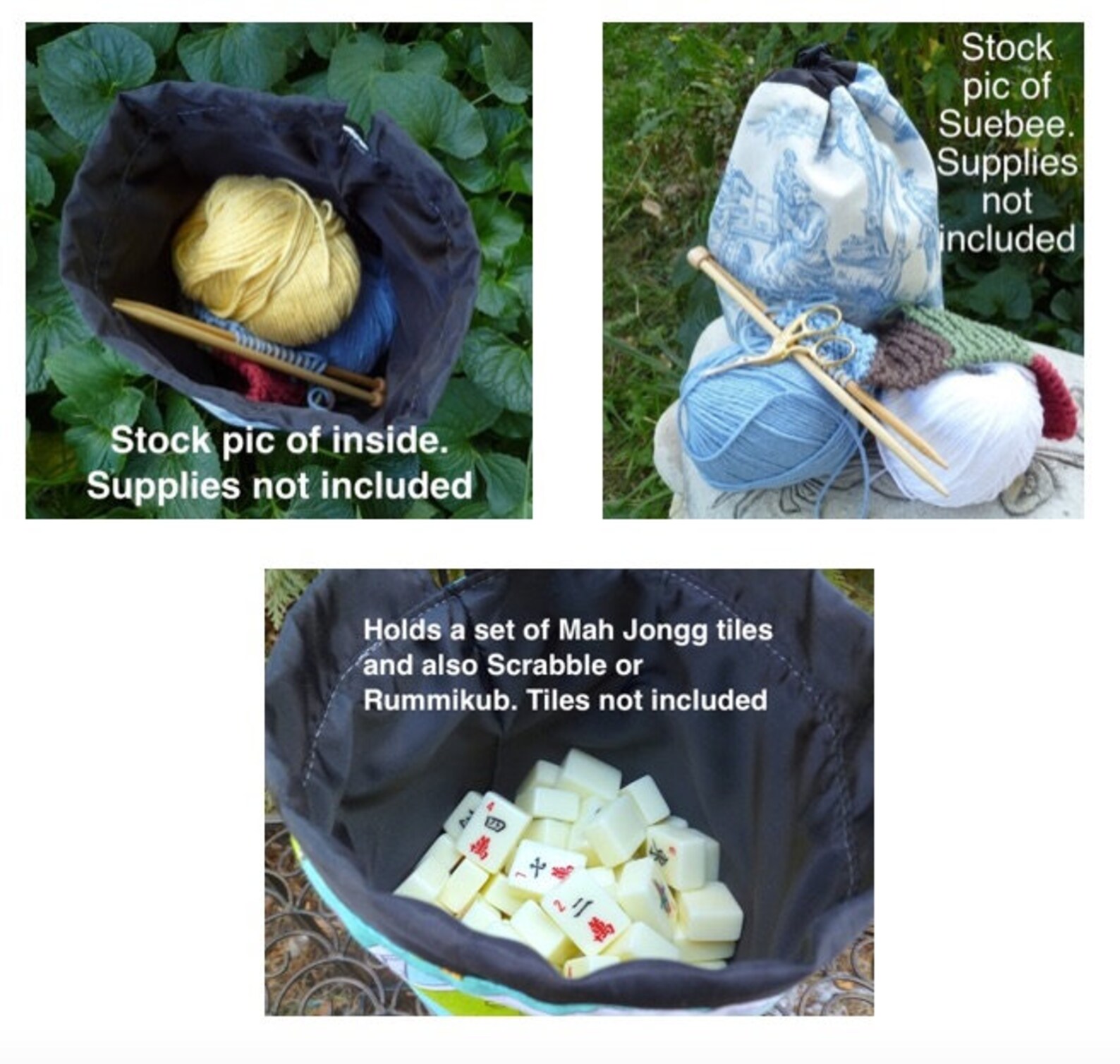 Books Drawstring Bag WIP Bag Knitting Project Bag Classic | Etsy