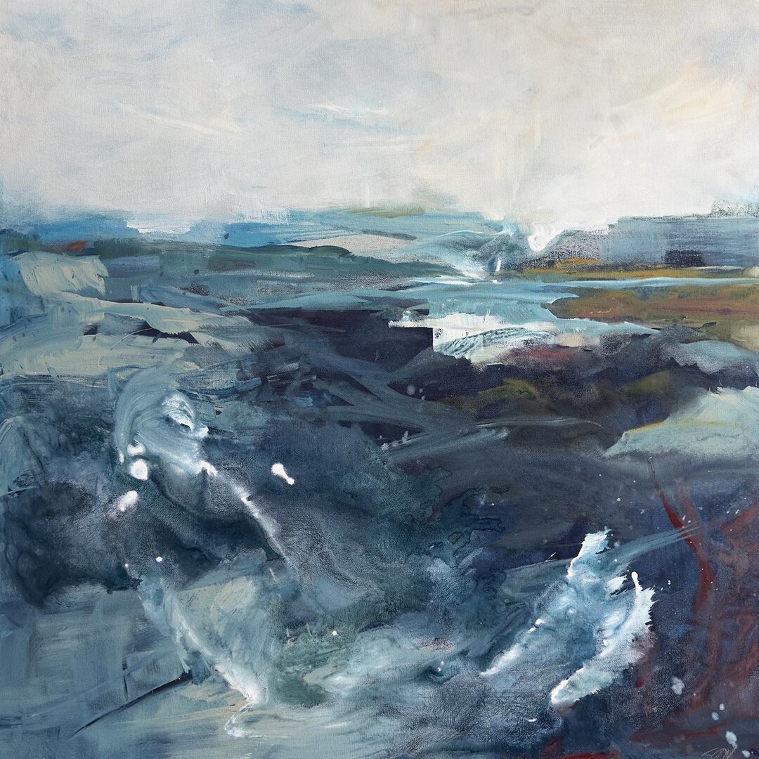 Coastal Maine Abstract Landscape Art Print: 8x8 Archival Quality - Etsy