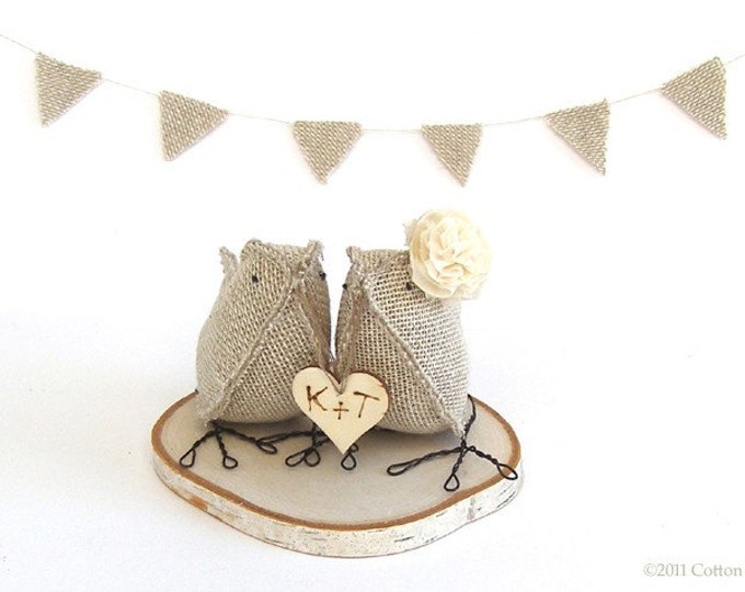 Burlap Fabric Birds - Custom Order 2 Birds - With Personalised Love ...