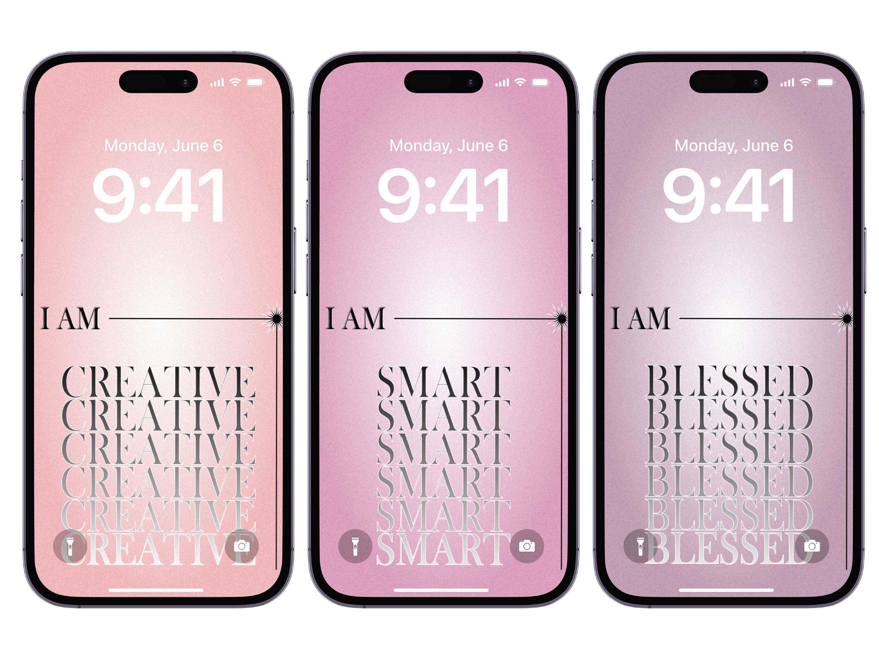 Daily Affirmation Phone Wallpaper 6pcs Lockscreen Aesthetic High ...
