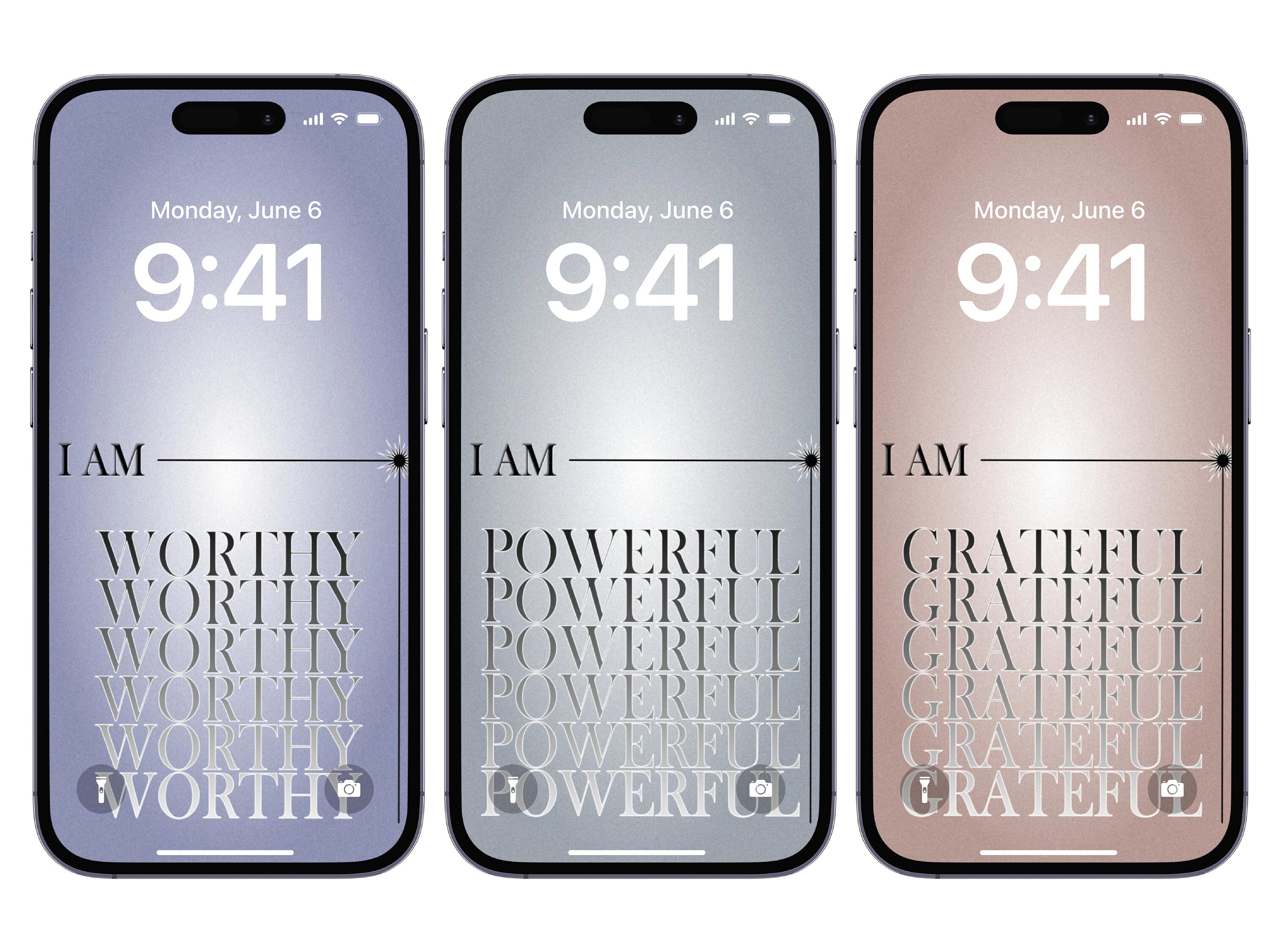 Daily Affirmation Phone Wallpaper 6pcs Lockscreen Aesthetic High ...