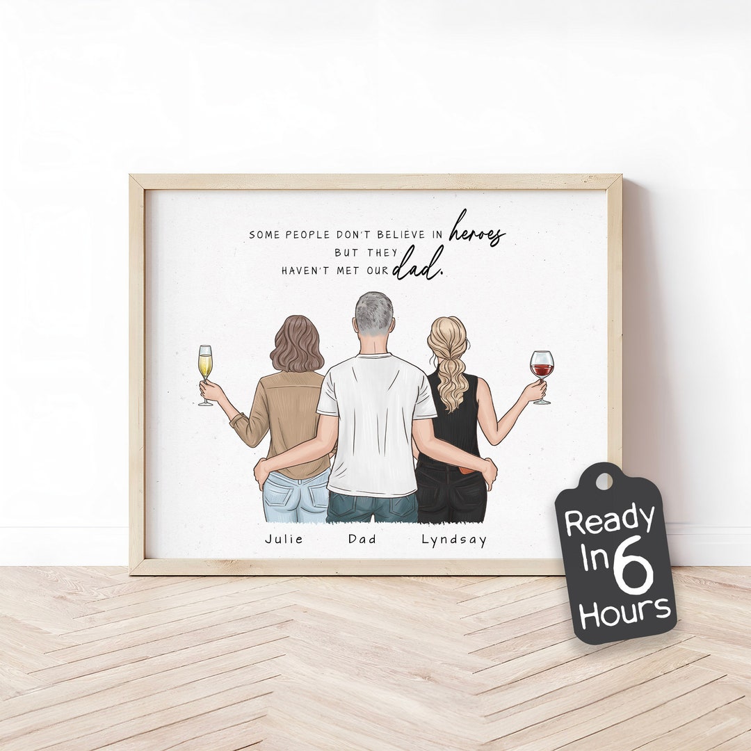 Personalized Family Print for Dad – Custom Hero Quote Gift for Father’s ...