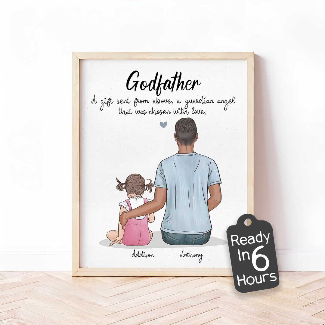 Custom Godfather Gift - Personalized Godparent Print, Godfather and ...