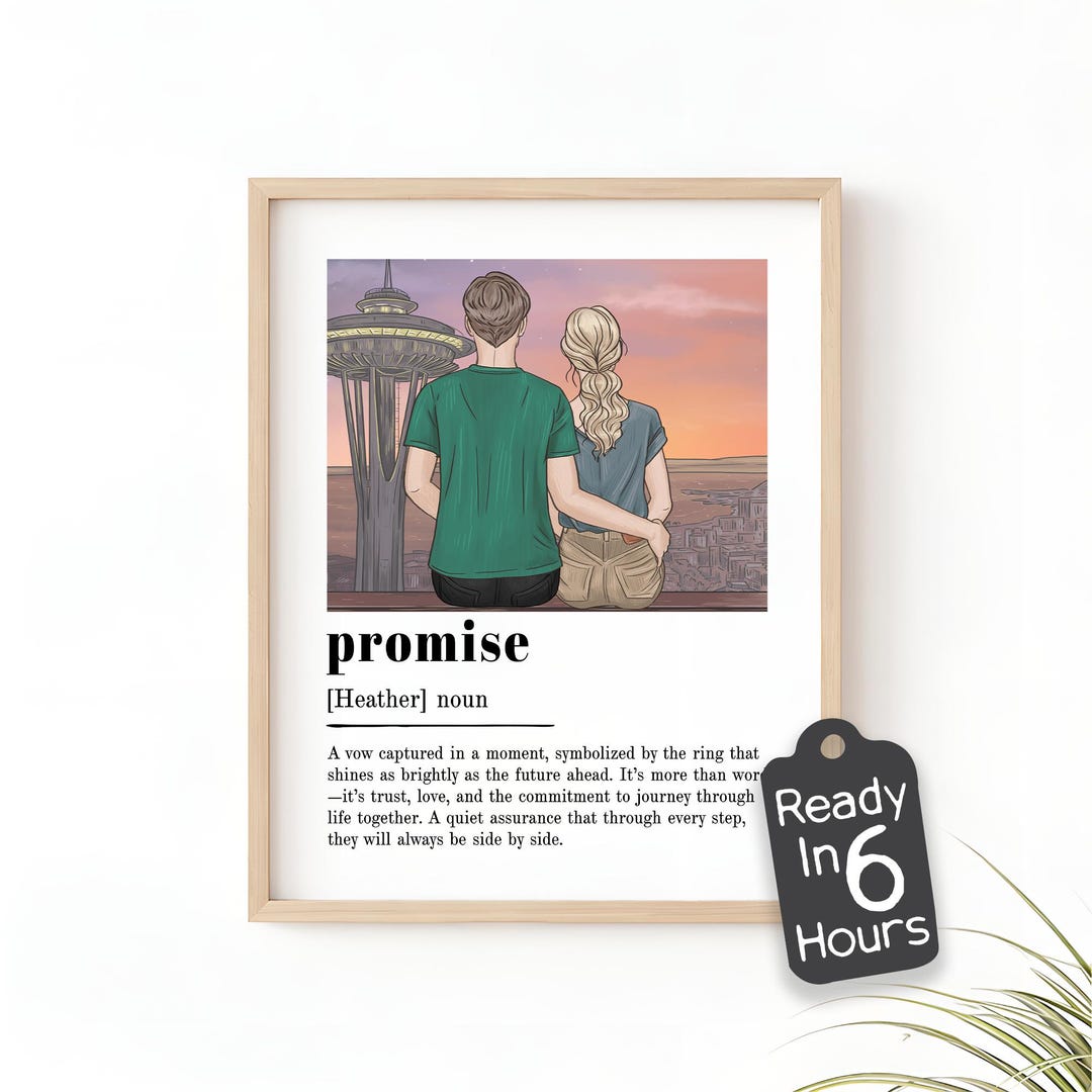 Definition Promise, Custom Couple Print Personalized Anniversary Wall ...