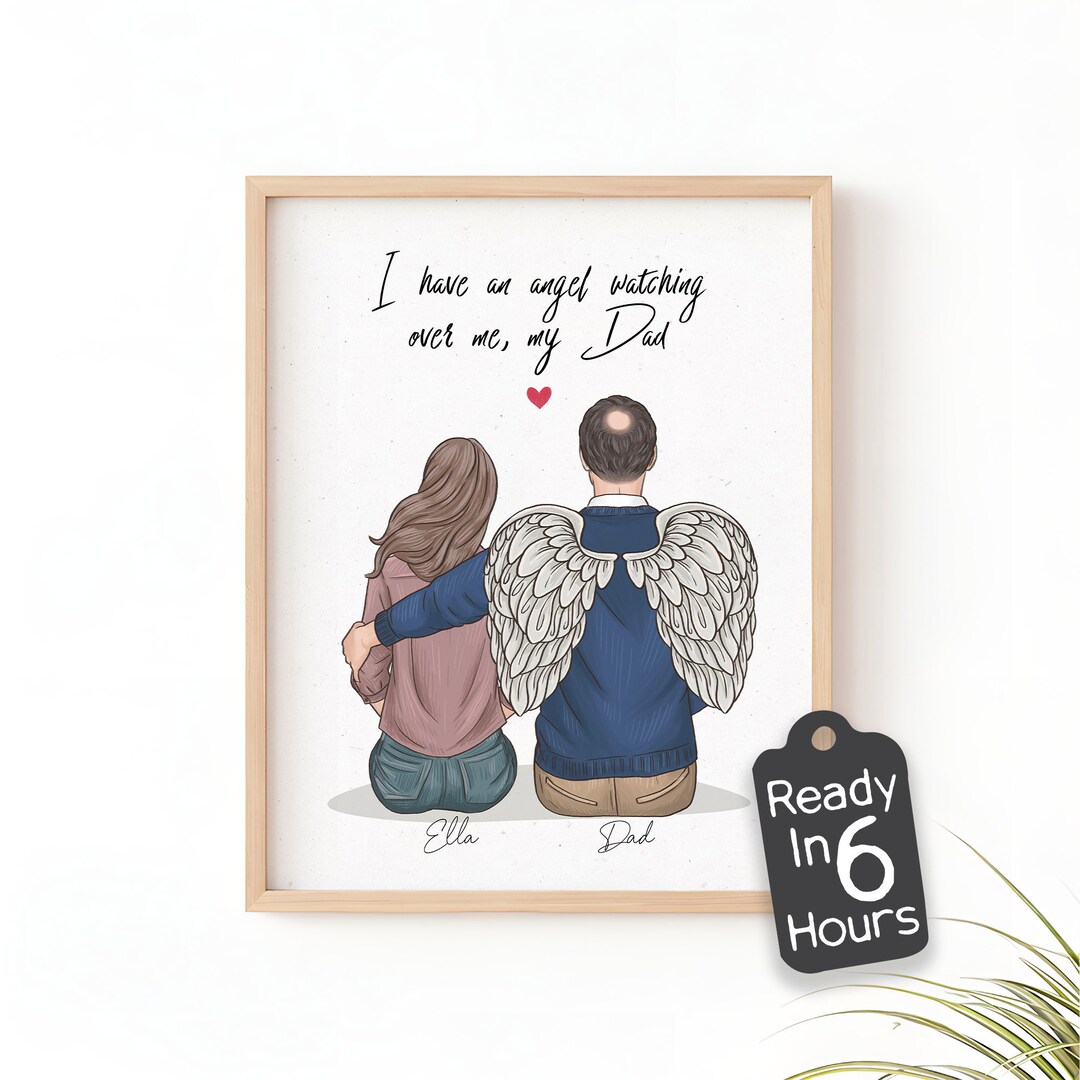 Custom Loss of Dad & Brother Memorial Art - Father Grief Gift, Kids ...