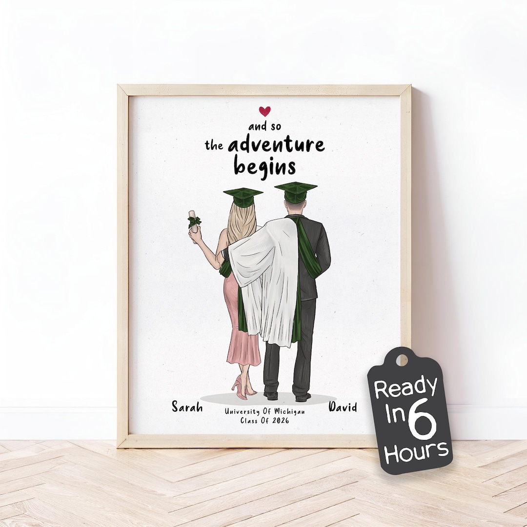 Custom Couple, College Friends Graduation Ceremony Gift | Class of 2025 ...