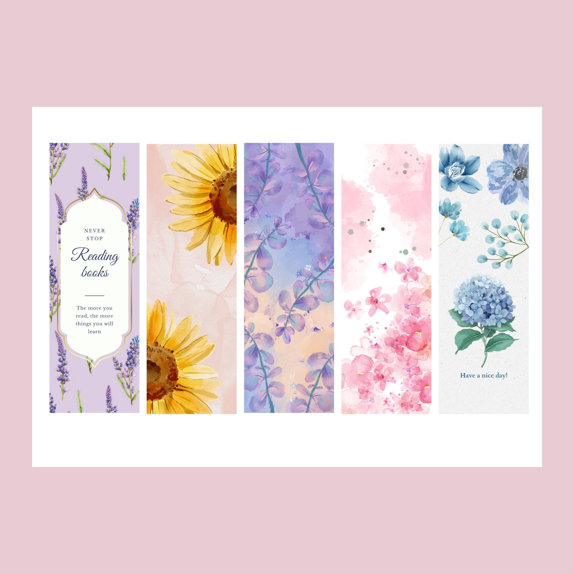 Watercolor Bookmarks|bookmark|wathercolor Bookmark|bookmark Set ...