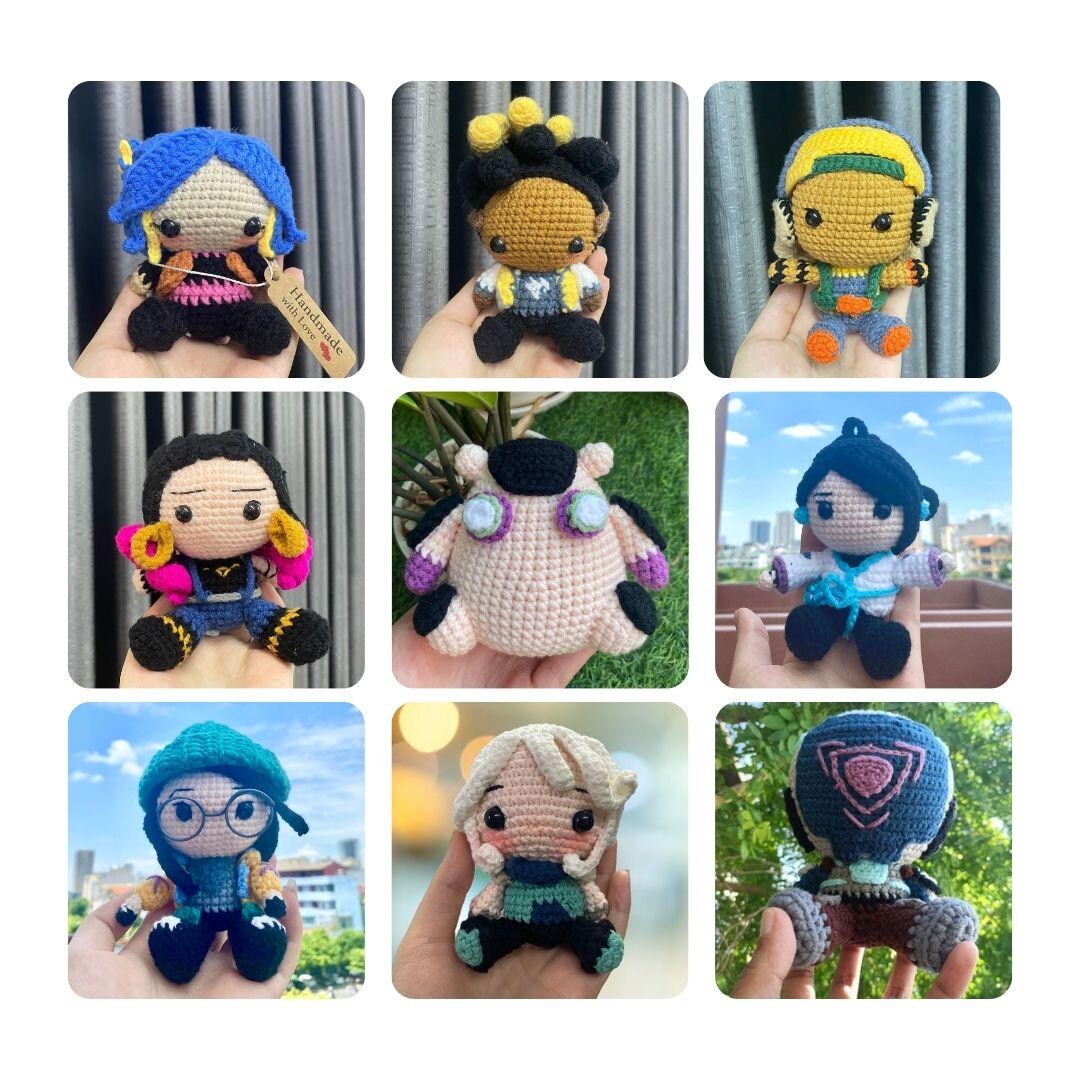 Crochet Valorant Characters, Handmade Valorant Doll, Amigurumi Keychain ...