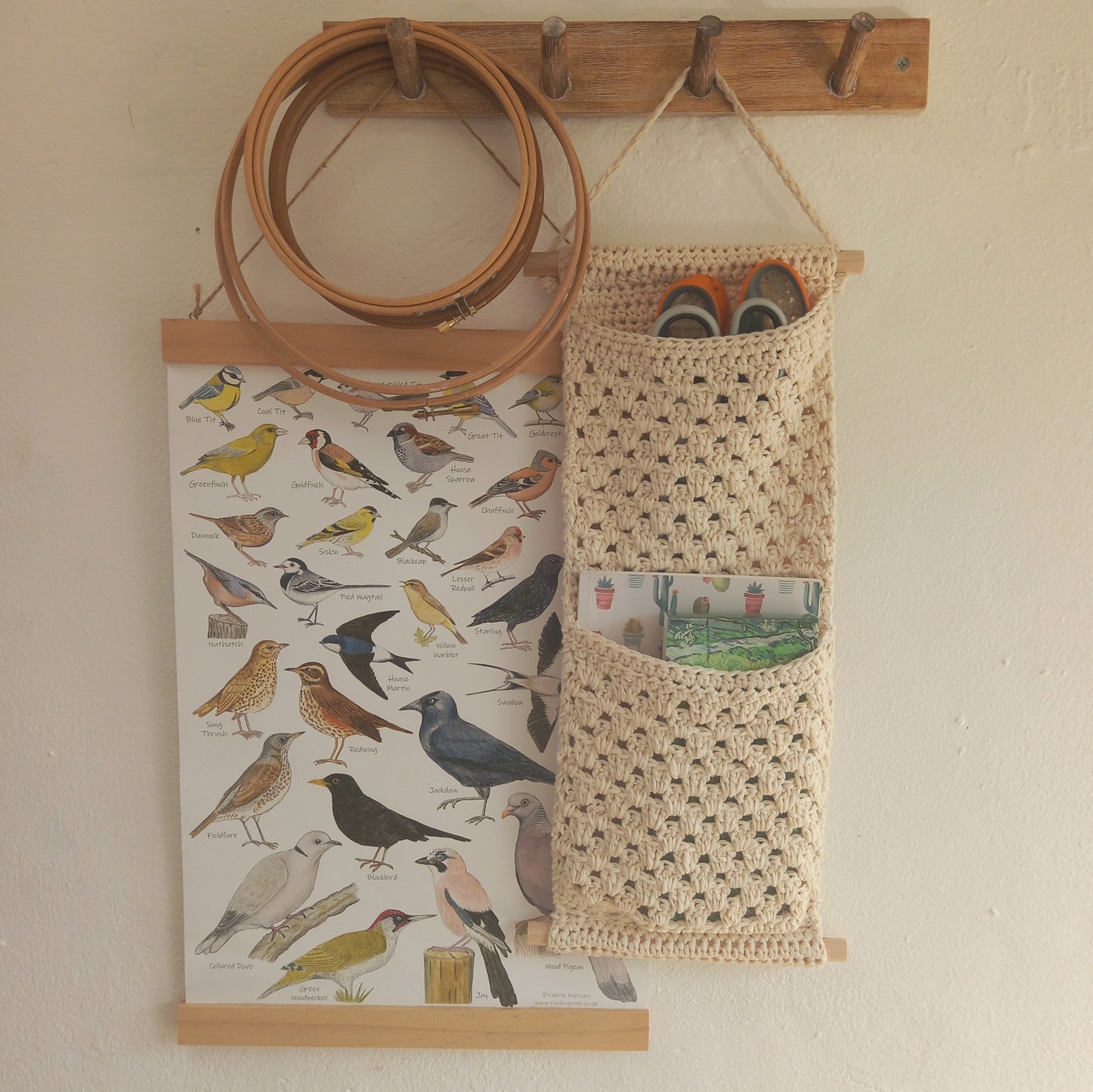 Crochet Pattern for Wall Pockets - Organiser for Toys or Craft Storage ...