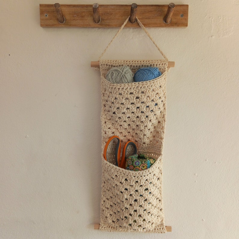 Crochet Pattern for Wall Pockets - Organiser for Toys or Craft Storage ...