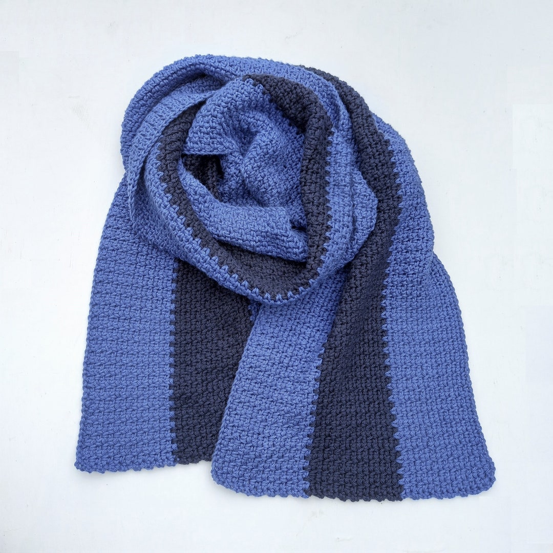 Crochet Pattern Robin Scarf Cotton Striped Scarf Vegan - Etsy UK