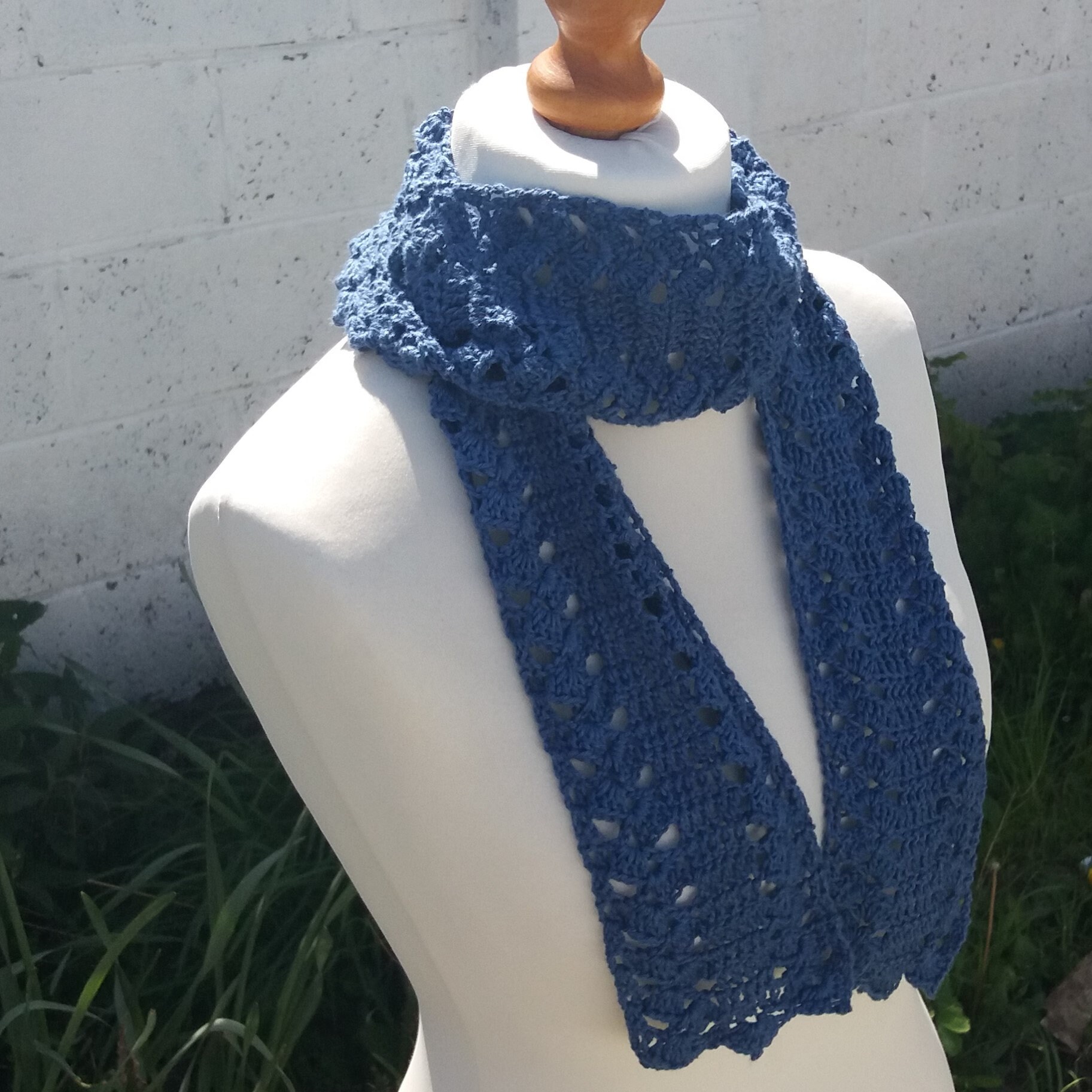 Crochet Pattern Bamboo Cotton Scarf DK Borage Scarf | Etsy