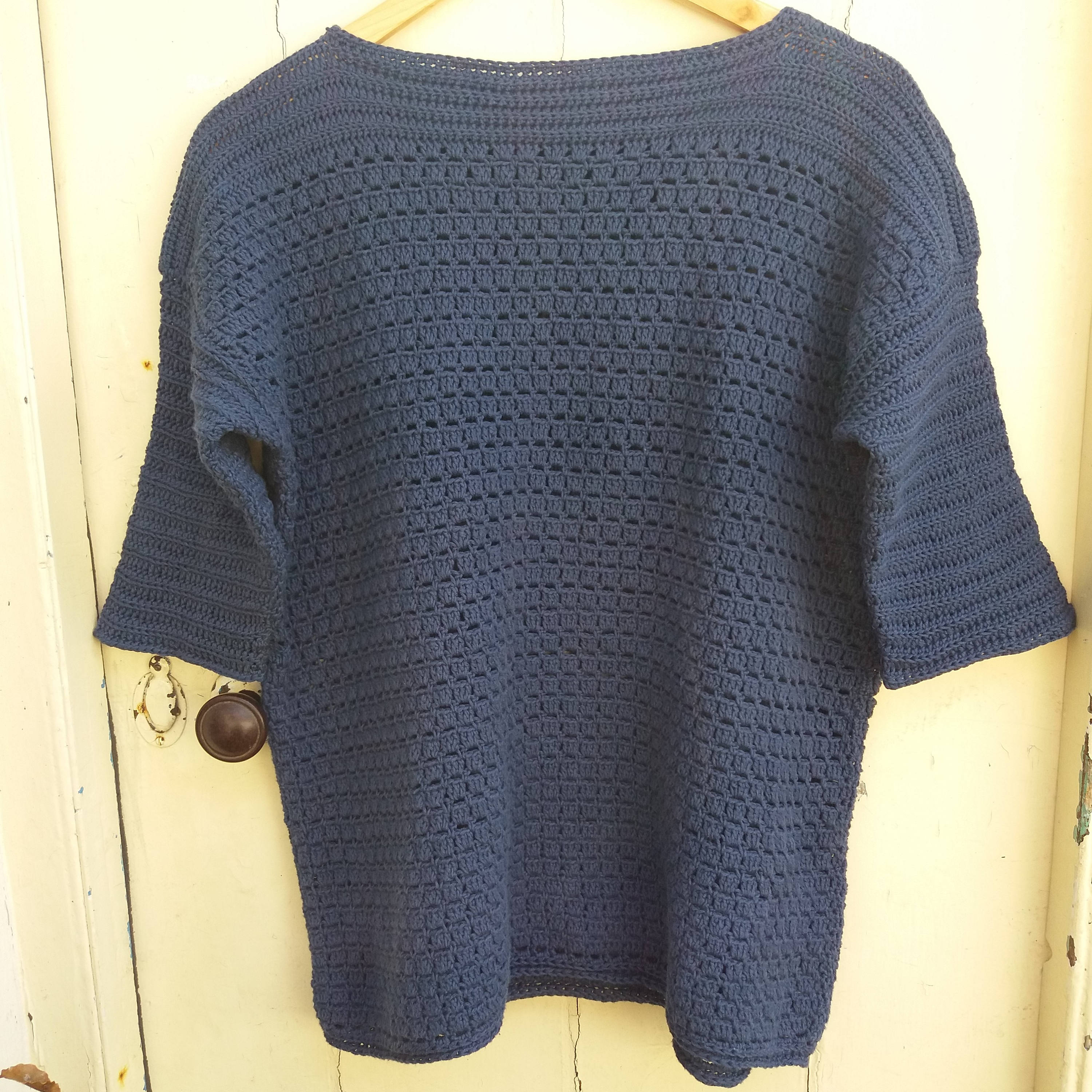 Crochet Pattern - Evelyn - Boat Neck Boxy Tee Cotton Top With Optional ...