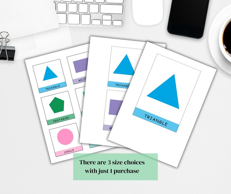 18 Preschool Cards, Shape Cards, Flashcard for Toddler, Preschool ...