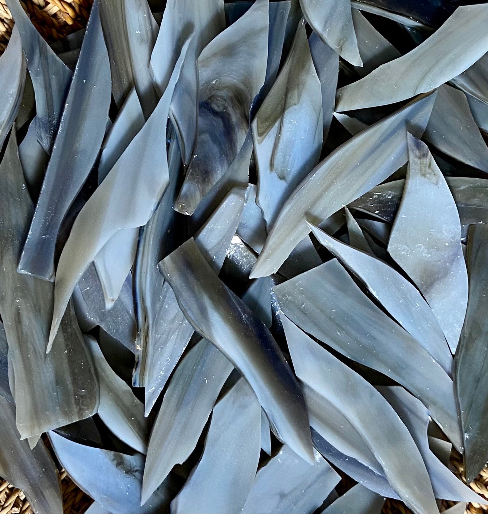 Dark Brown and White Striated Glass Shards for Mosaic Art | Etsy