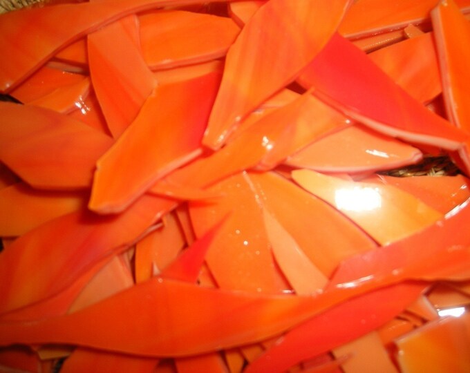 Orange Wispy Glass Shards for Mosaic Art Designing - Etsy